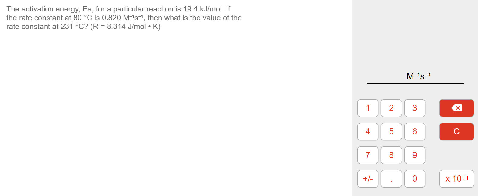 Solved The activation energy, Ea, ﻿for a particular reaction | Chegg.com