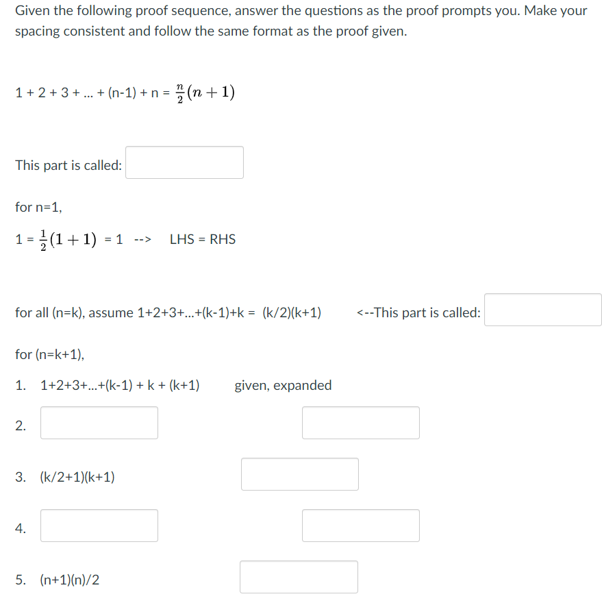 Solved Given the following proof sequence, answer the | Chegg.com