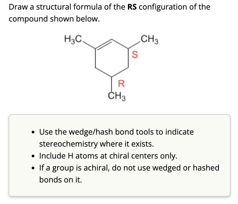 Solved Draw a structural formula of the RS configuration of | Chegg.com