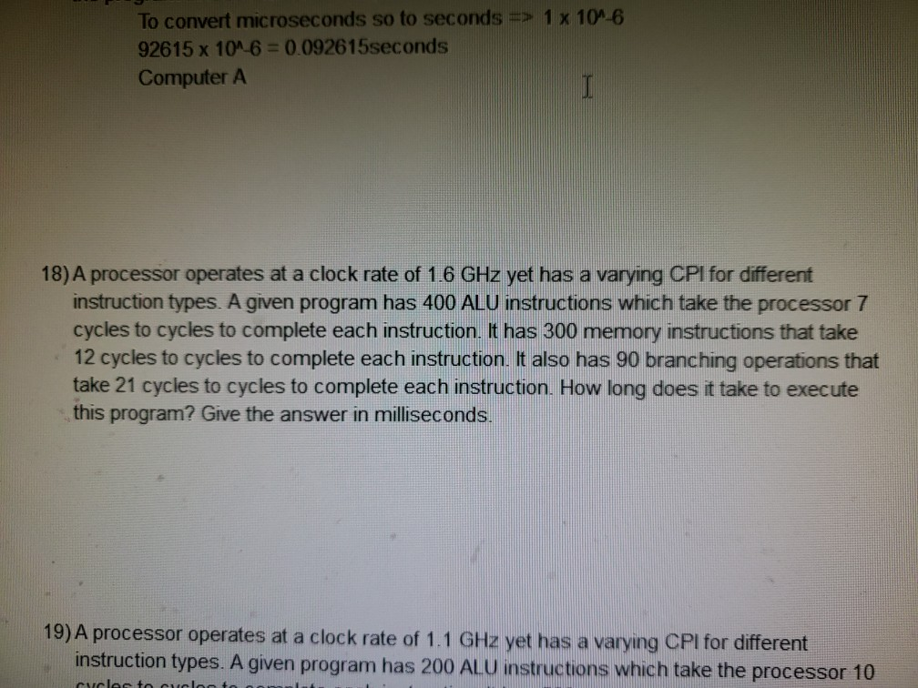 Solved To convert microseconds so to seconds #> 1 x 1048 | Chegg.com