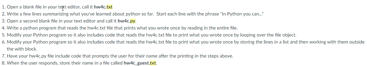 Solved 1. Open a blank file in your text editor, call it | Chegg.com