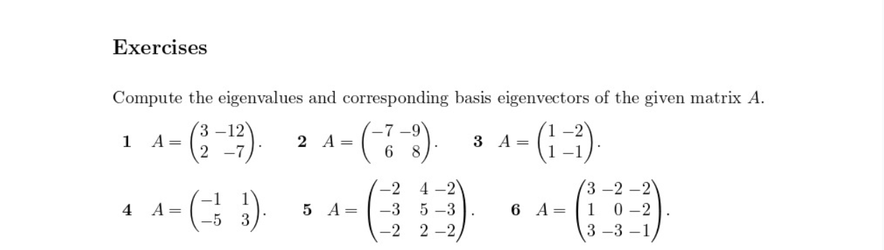 Solved Compute the eigenvalues and corresponding basis | Chegg.com