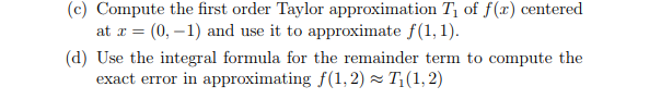 Solved 1. Taylor Approximation: Consider the Rosenbrock | Chegg.com