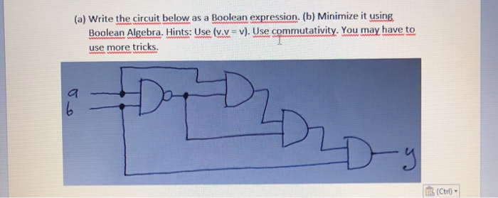 Solved (a) Write the circuit below as a Boolean expression. | Chegg.com
