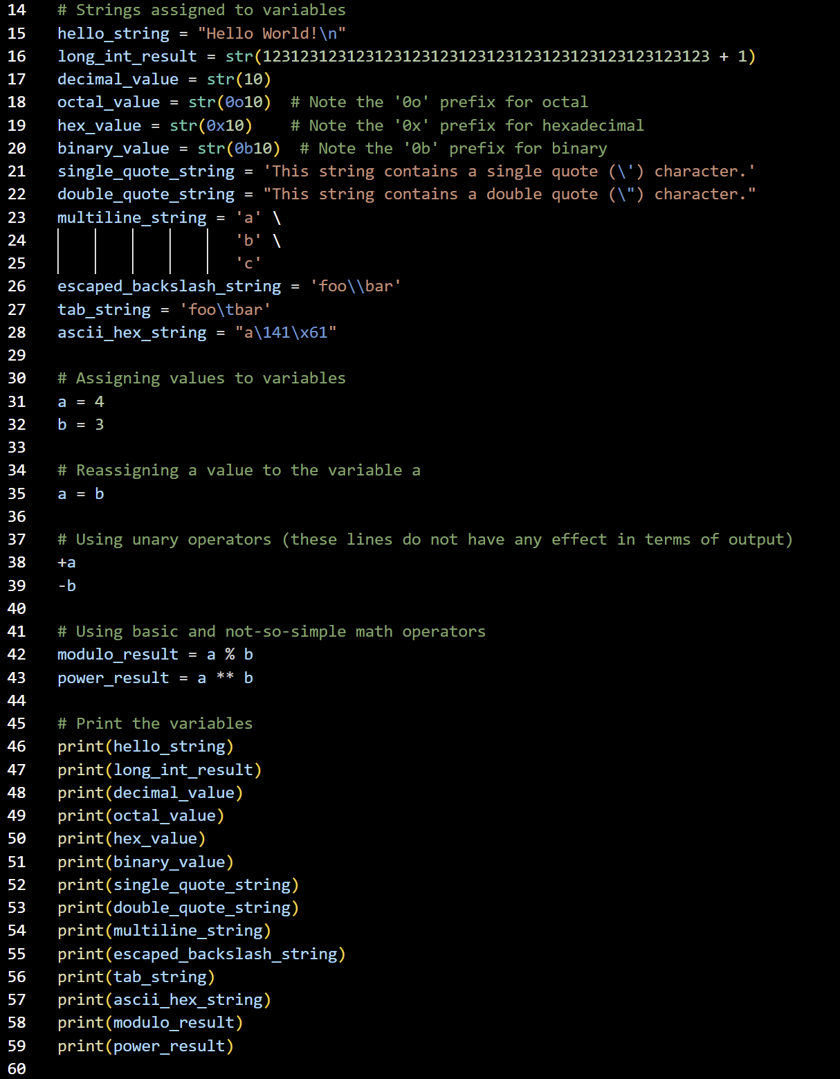 Solved \# Strings assigned to variables hello_string = | Chegg.com