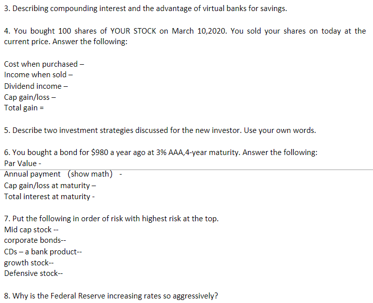 Solved 1. Select a publicly traded stock and complete the | Chegg.com