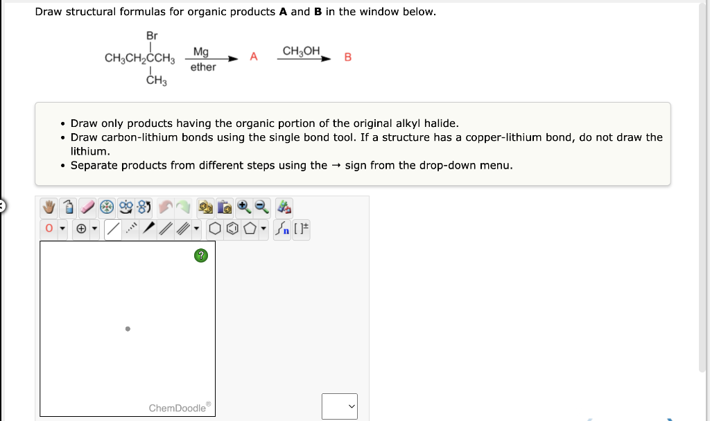 Solved Draw structural formulas for organic products A and B | Chegg.com
