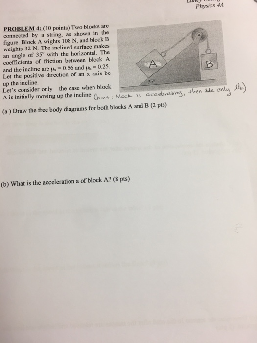 Solved Two blocks are connected by a string, as shown in the | Chegg.com