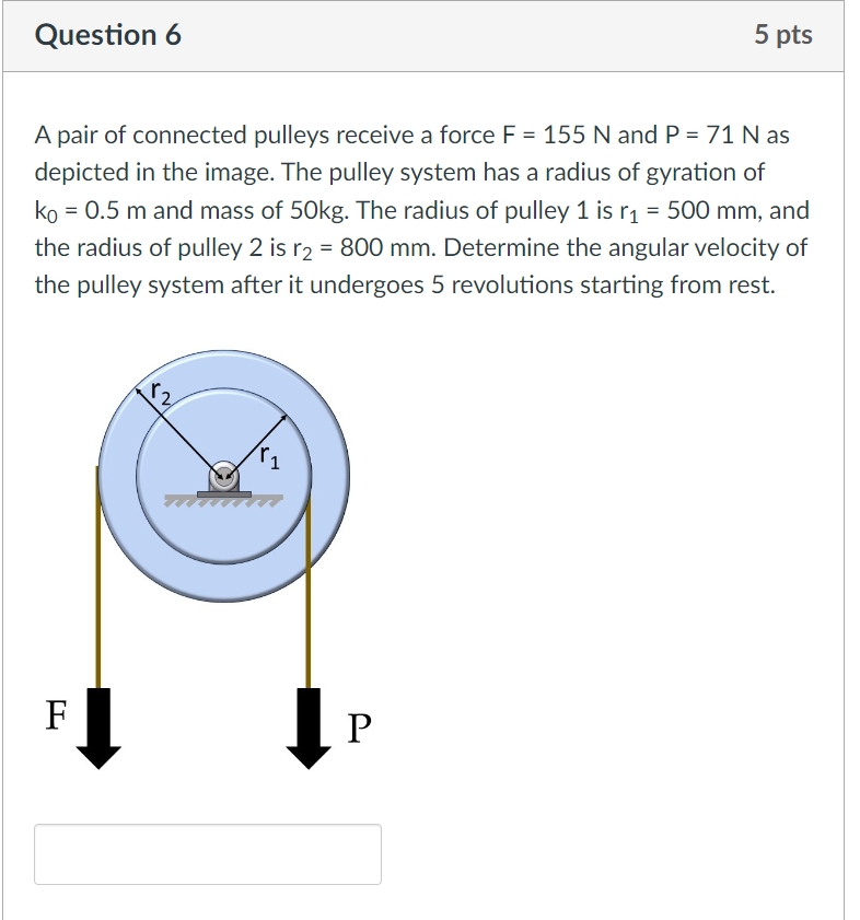 Solved Question 6A pair of ﻿connected pulleys receive a | Chegg.com