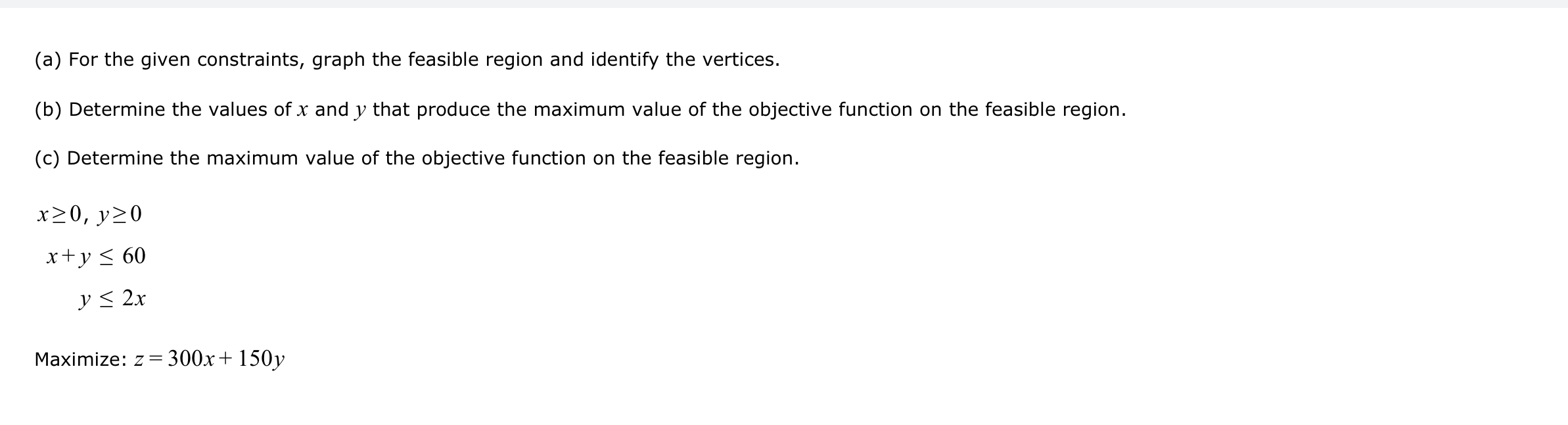 Solved A For The Given Constraints Graph The Feasible