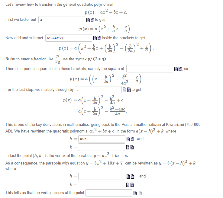 Solved Let's review how to transform the general quadratic | Chegg.com