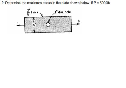Solved 2. Determine the maximum stress in the plate shown | Chegg.com