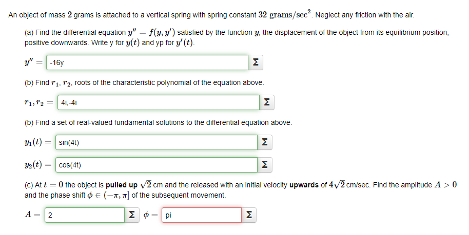 Solved An object of mass 2 grams is attached to a vertical | Chegg.com