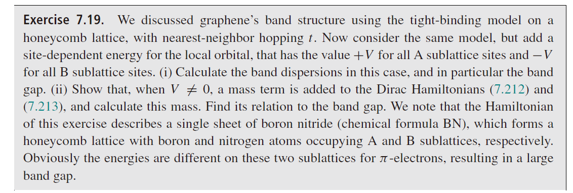 Solved Exercise 7.19. We discussed graphene's band structure | Chegg.com