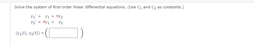 Solved Solve the system of first-order linear differential | Chegg.com