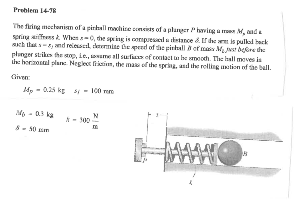 Solved Problem 14-78 The firing mechanism of a pinball | Chegg.com