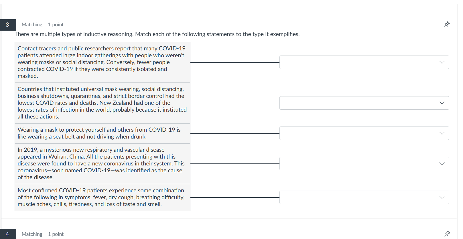 Solved There are multiple types of inductive reasoning. | Chegg.com