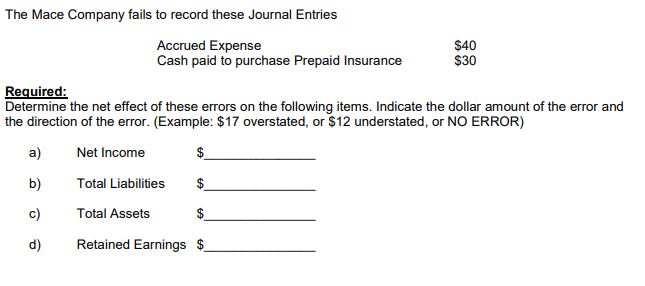 Required: Determine the net effect of these errors on | Chegg.com