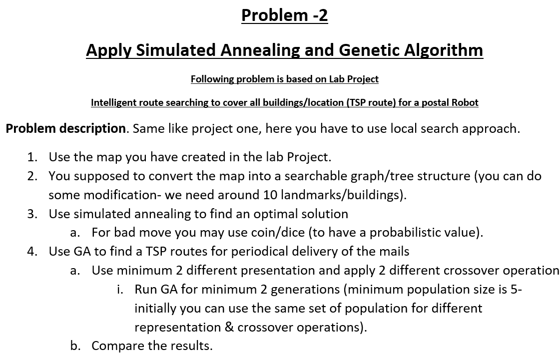 Solved Apply Simulated Annealing And Genetic Algorithm 