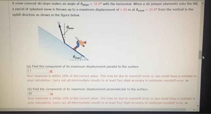 Solved A snow covered ski slope makes an angle of | Chegg.com
