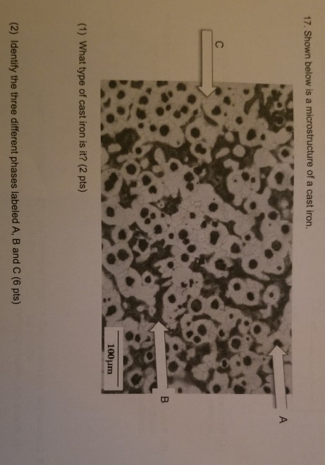 Solved 17. Shown below is a microstructure of a cast iron. | Chegg.com