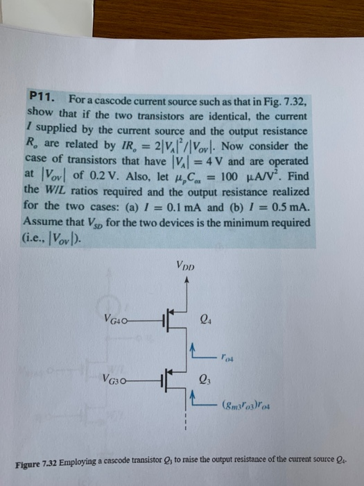 11. For a cascode current source such as that in Fig. | Chegg.com