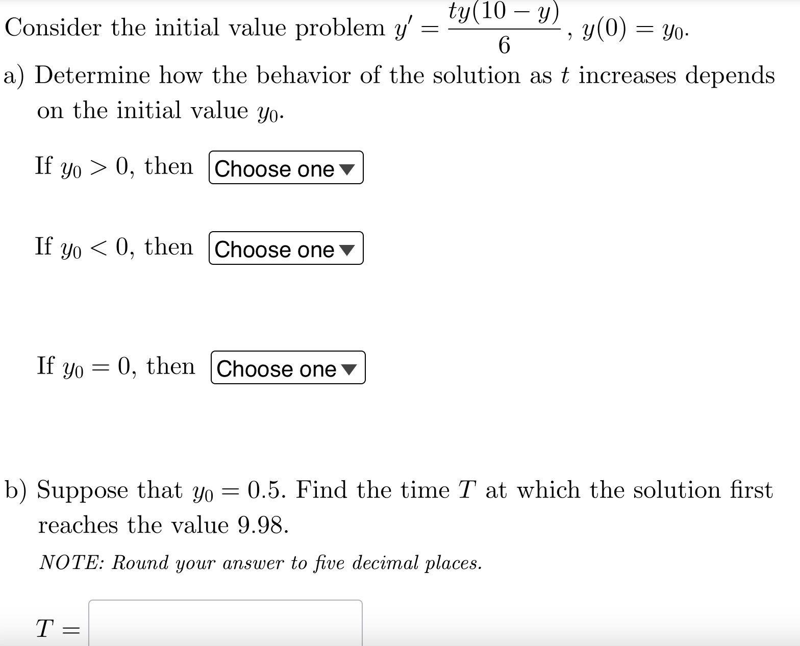 Solved Consider the initial value problem | Chegg.com