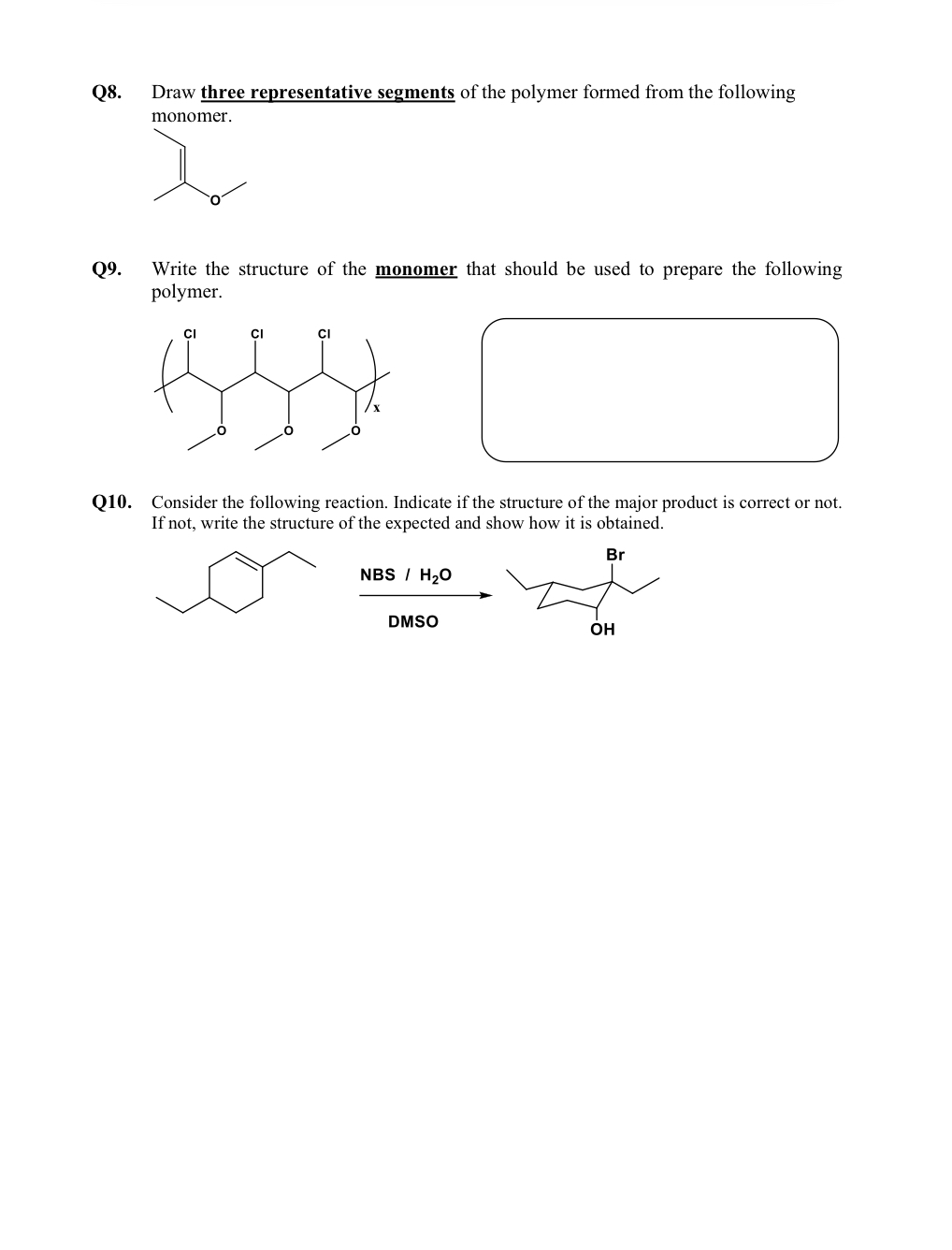 Q8. ﻿Draw three representative segments of the | Chegg.com
