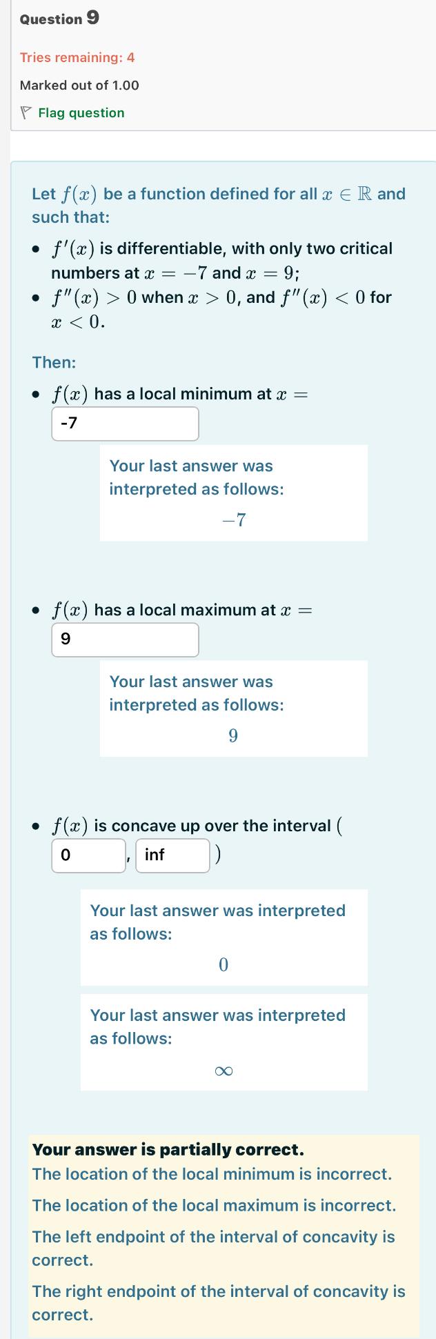 Solved Flag question Let f(x) be a function defined for all | Chegg.com