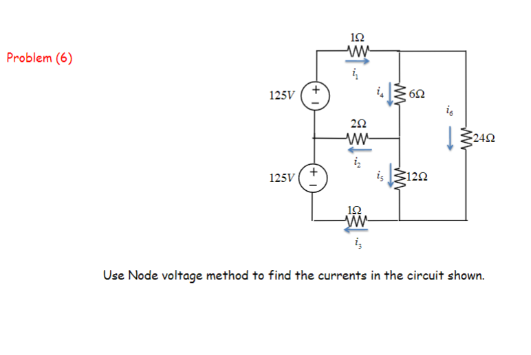 Solved Use Node voltage method to find the currents in the | Chegg.com