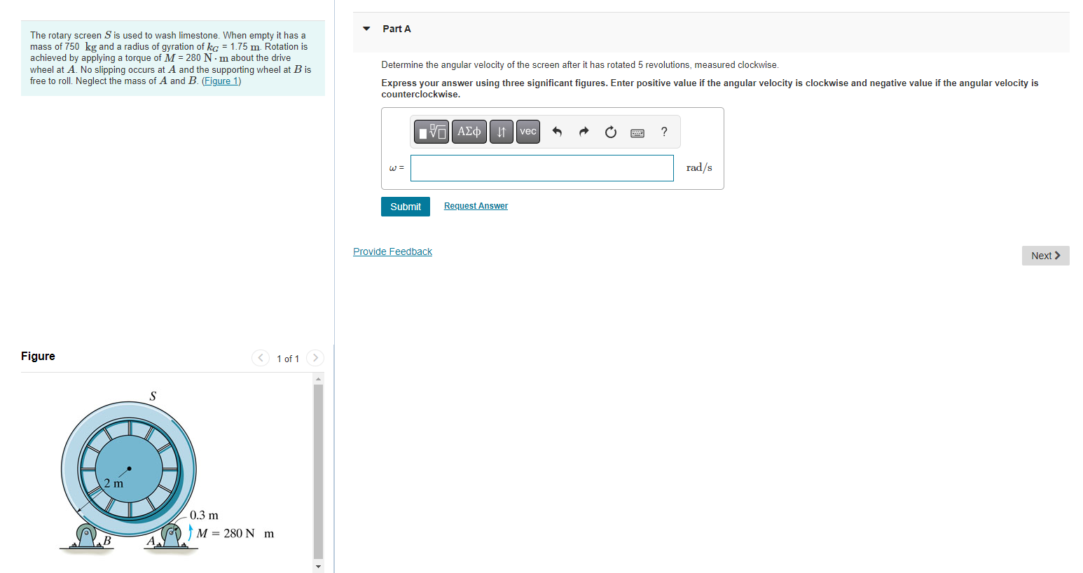 Solved The rotary screen S is used to wash limestone. When | Chegg.com