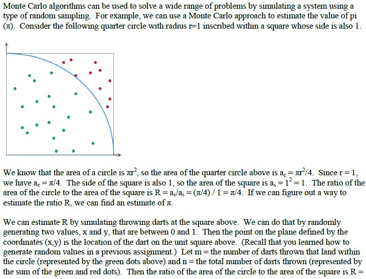 Solved Monte Carlo algorithms can be used to solve a wide | Chegg.com