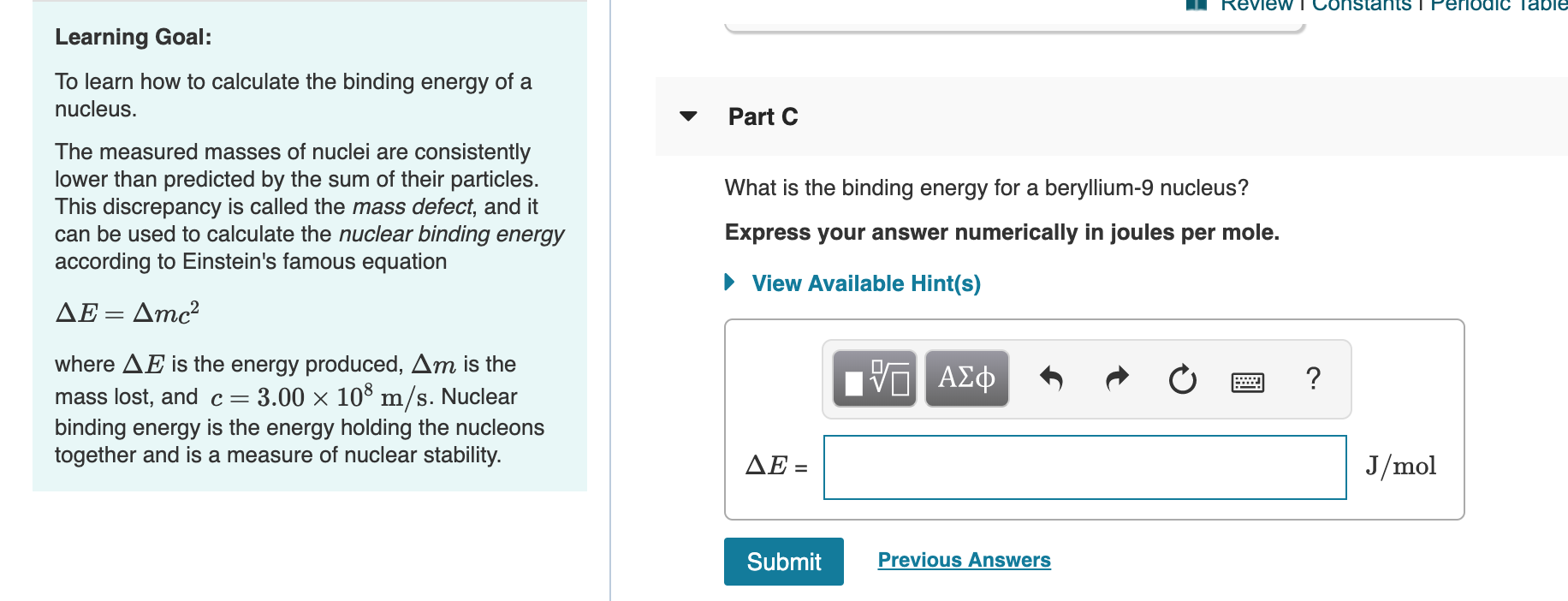 Solved 1 Review Constants I Periodic Table Learning Goal: To | Chegg.com
