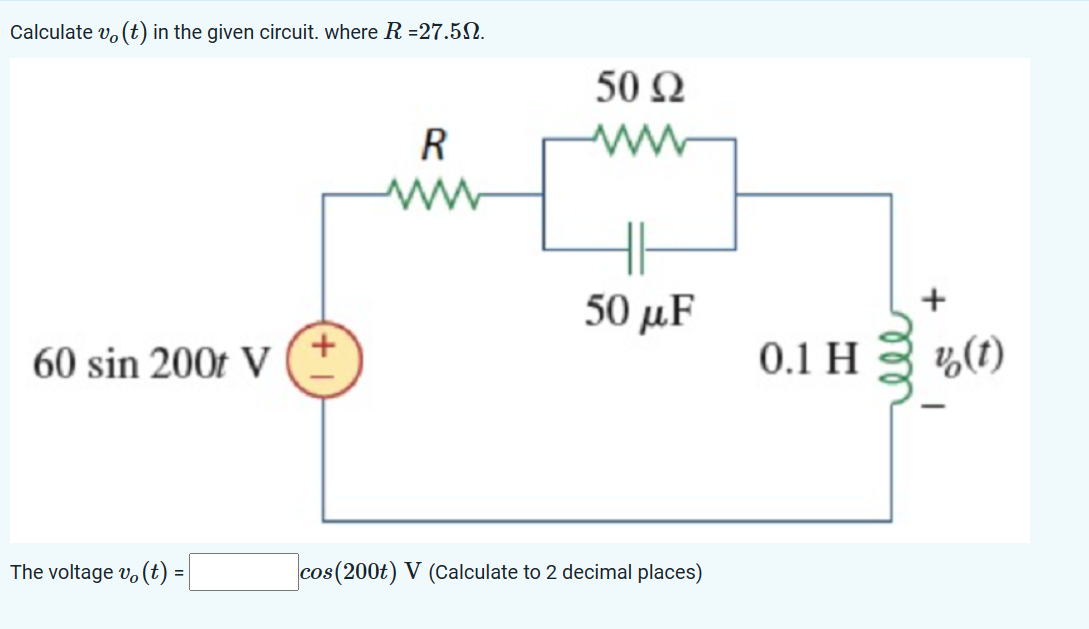 Solved Calculate vo(t) ﻿in the given circuit. where | Chegg.com