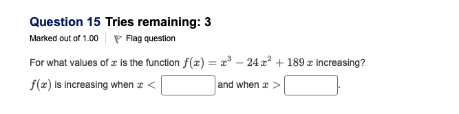 Solved Question 15 Tries remaining: 3 PFlag question Marked | Chegg.com
