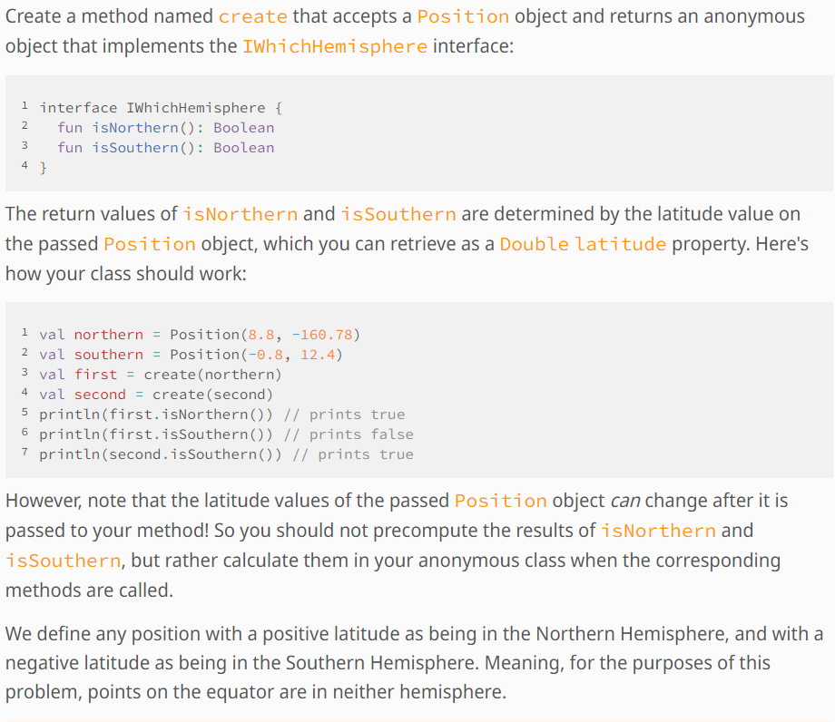 Solved Create a method named create that accepts a Position | Chegg.com