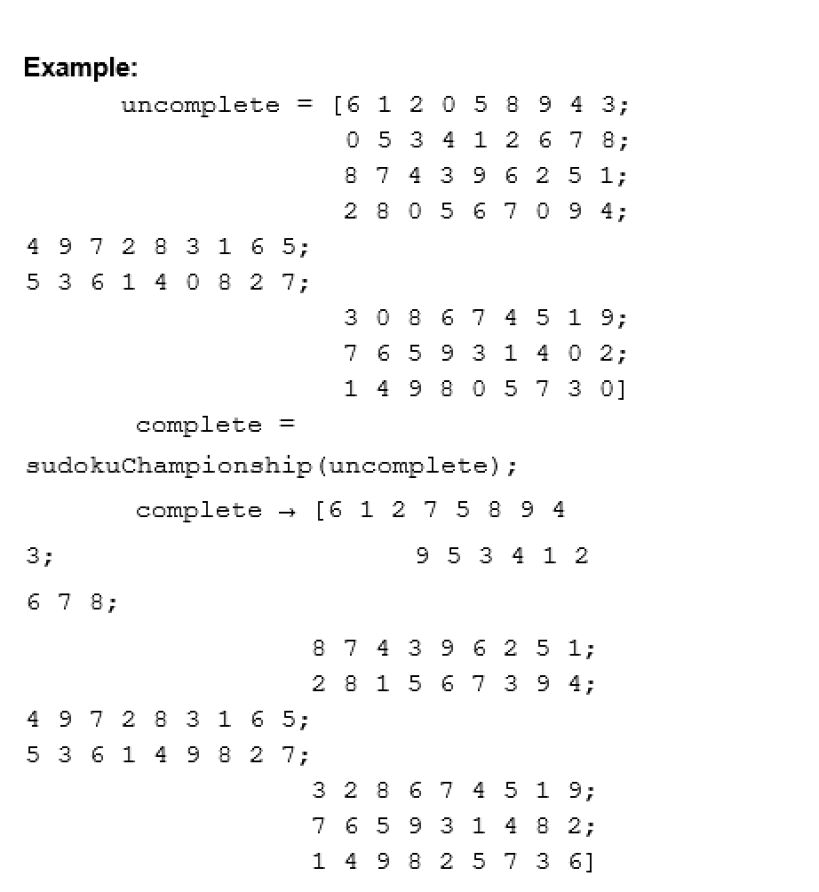 Solved sudokuChampionship 1. (array ) 9x9 array with | Chegg.com