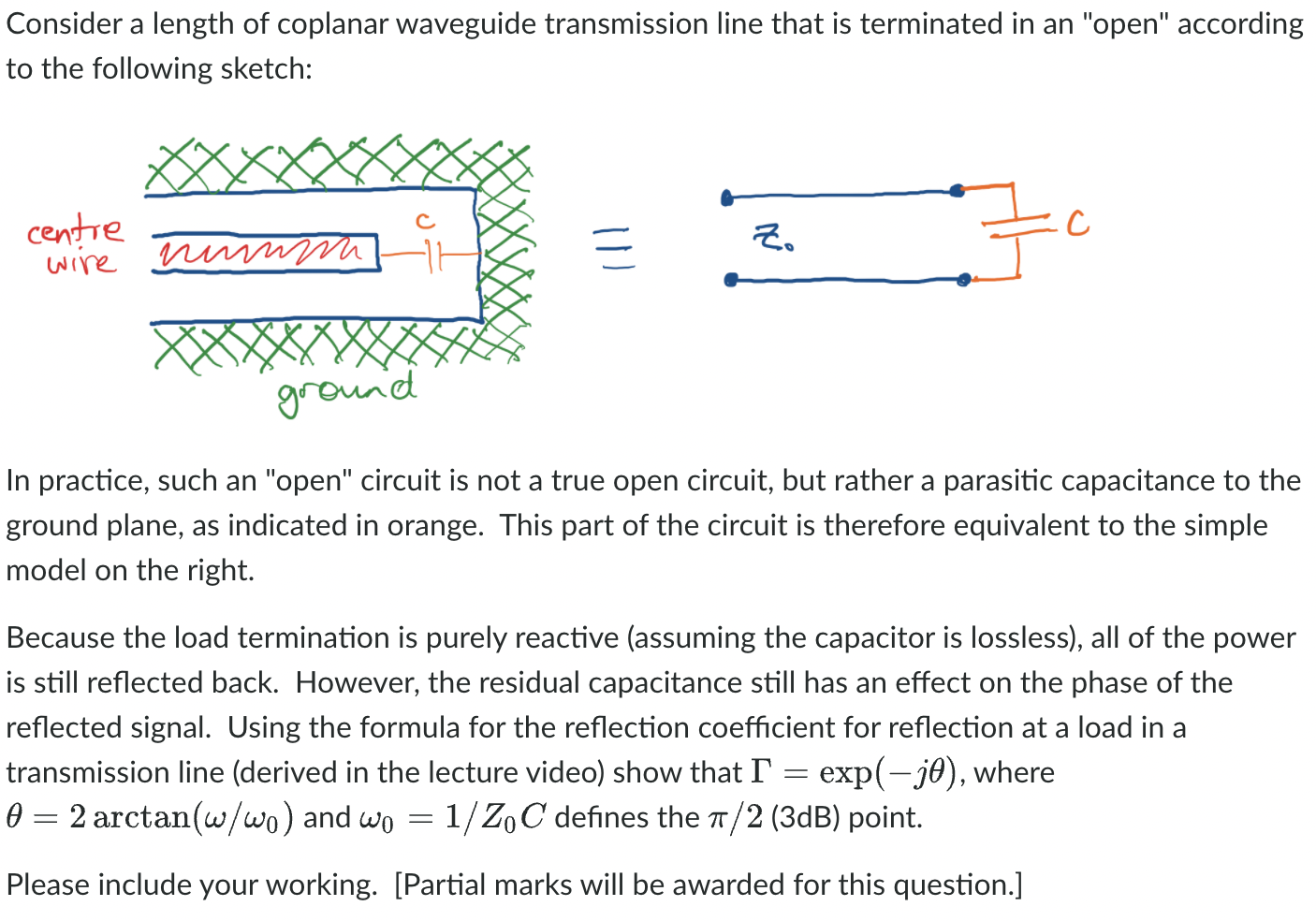 Solved Consider a length of coplanar waveguide transmission | Chegg.com