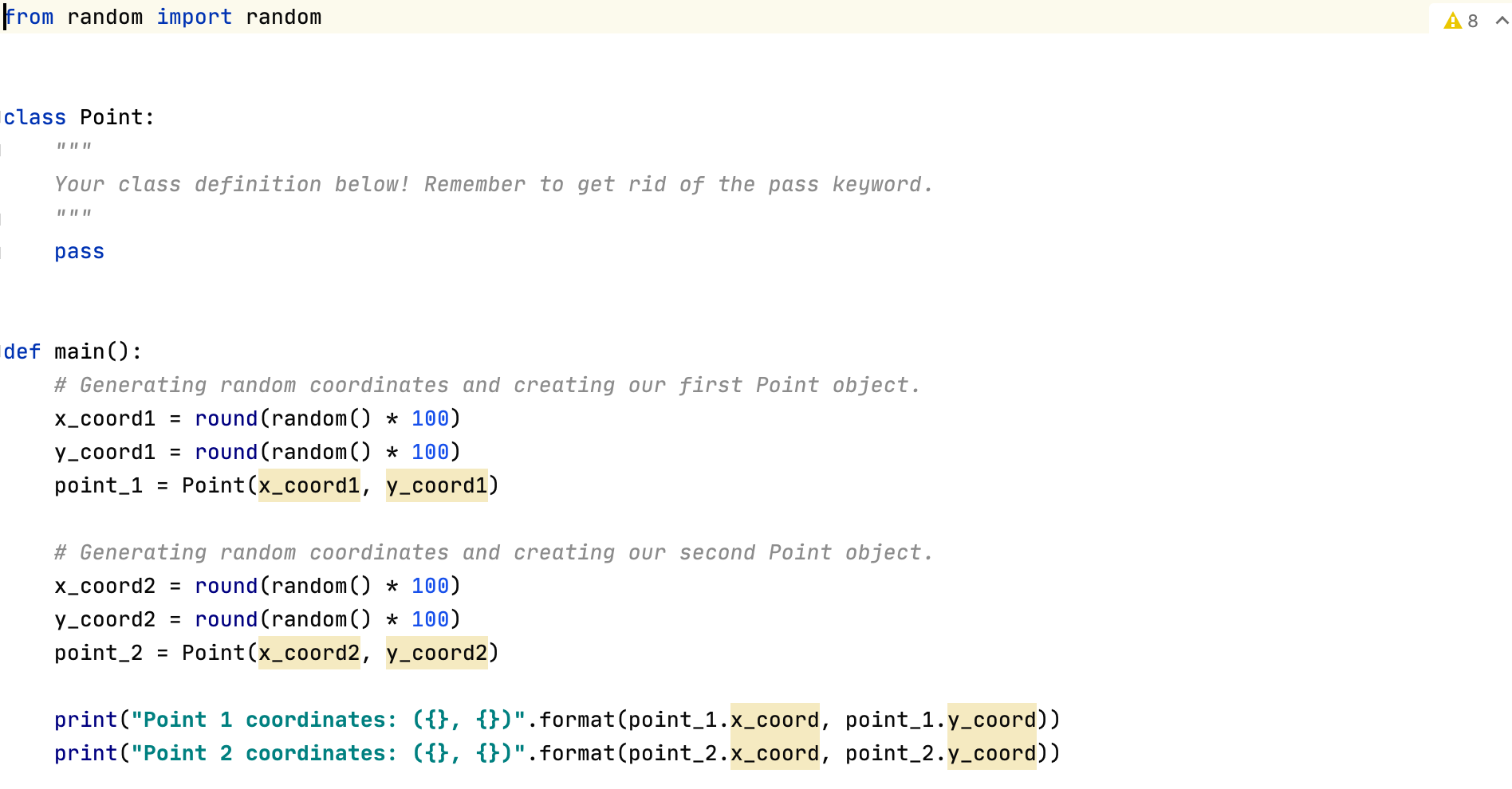 Solved In the file [**coordinates.py**] (coordinates.py), | Chegg.com