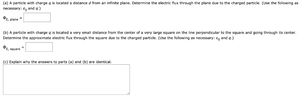 Solved (a) A particle with charge q is located a distance d | Chegg.com
