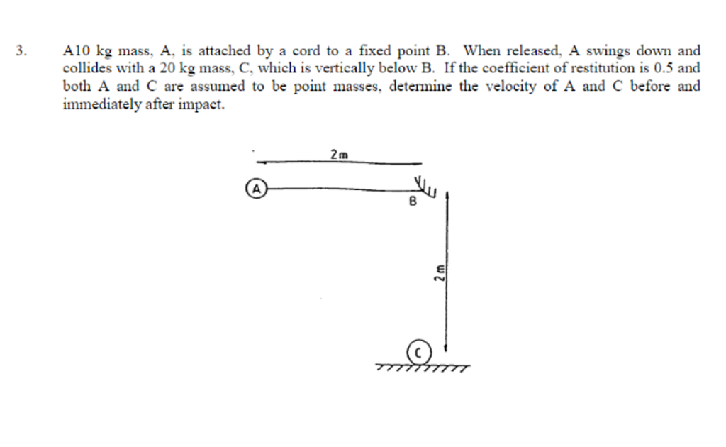 Solved A10 kg mass, A, is attached by a cord to a fixed | Chegg.com