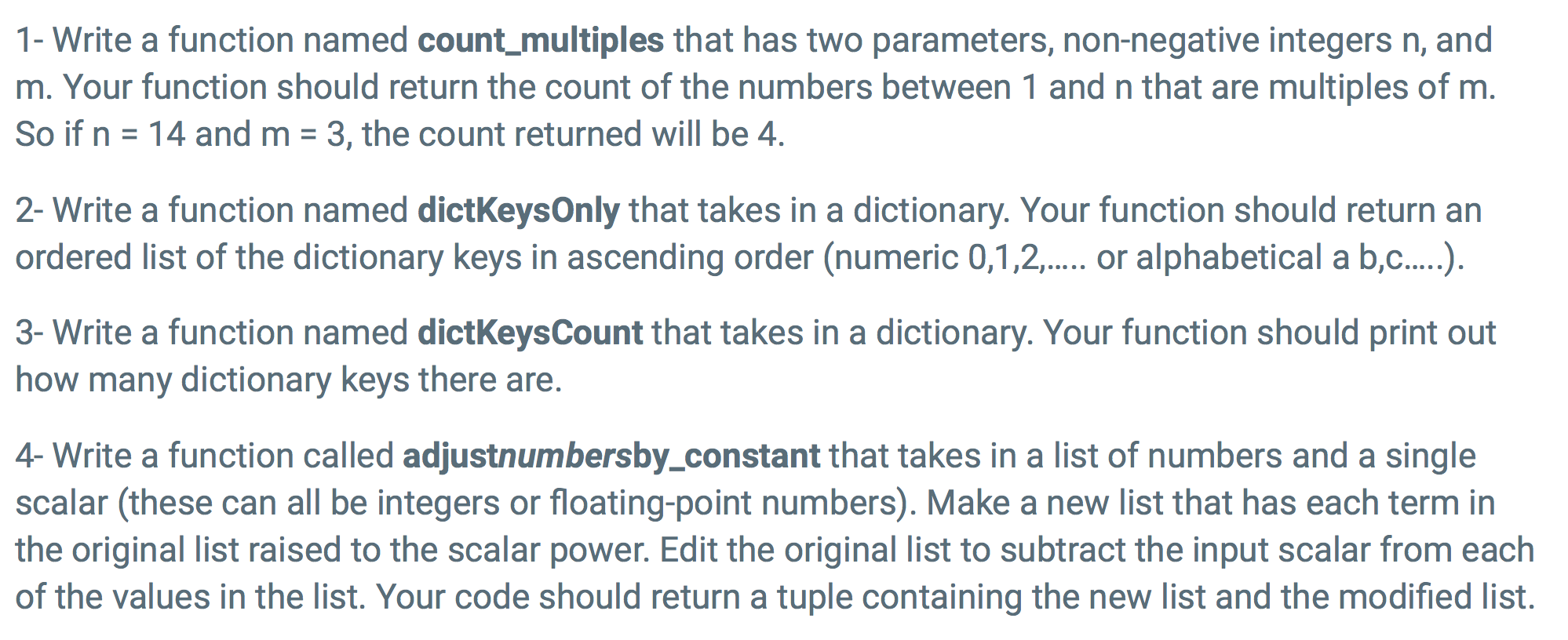 Solved 1- Write a function named count_multiples that has | Chegg.com