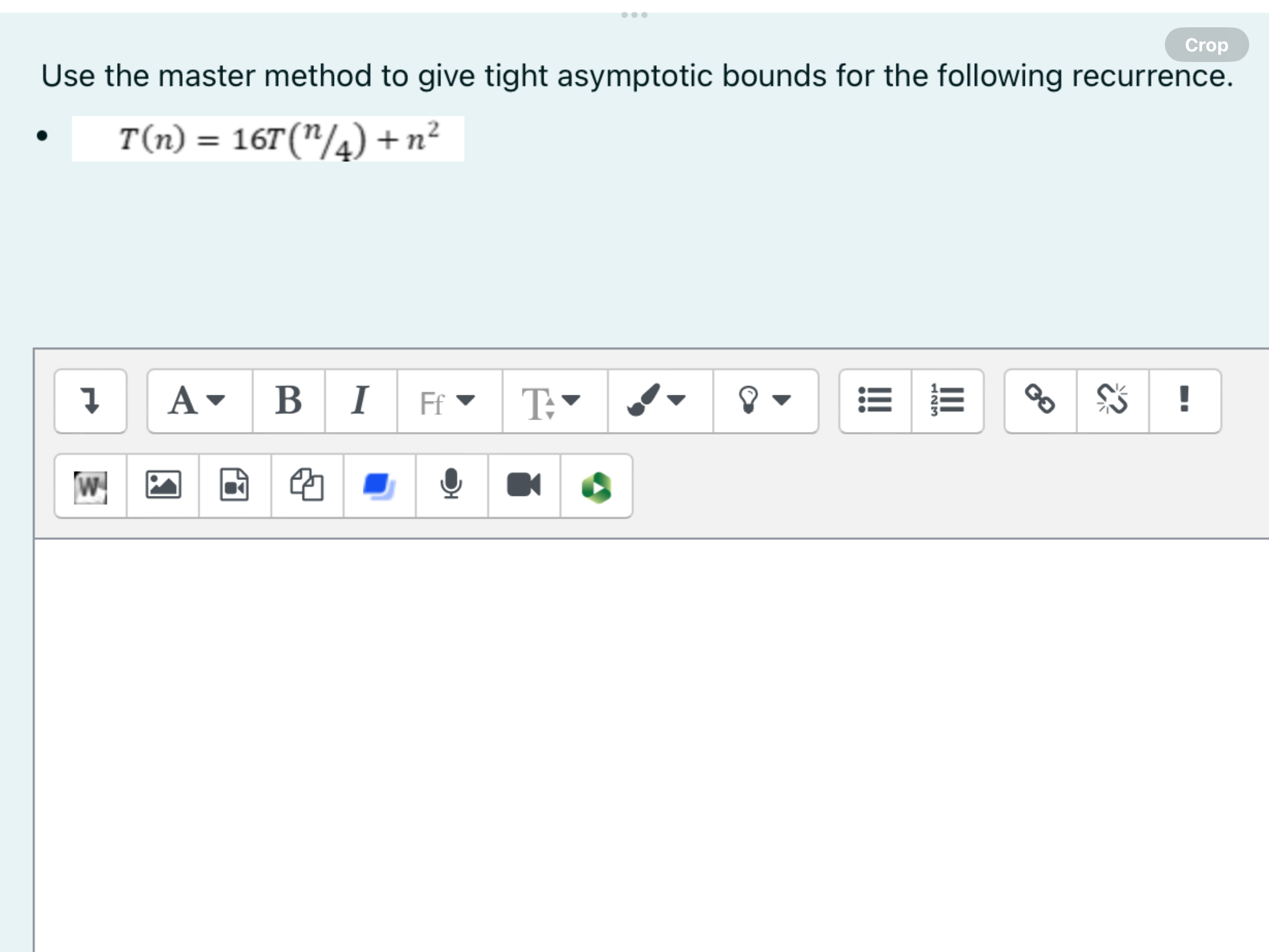 Solved Use the master method to give tight asymptotic bounds | Chegg.com