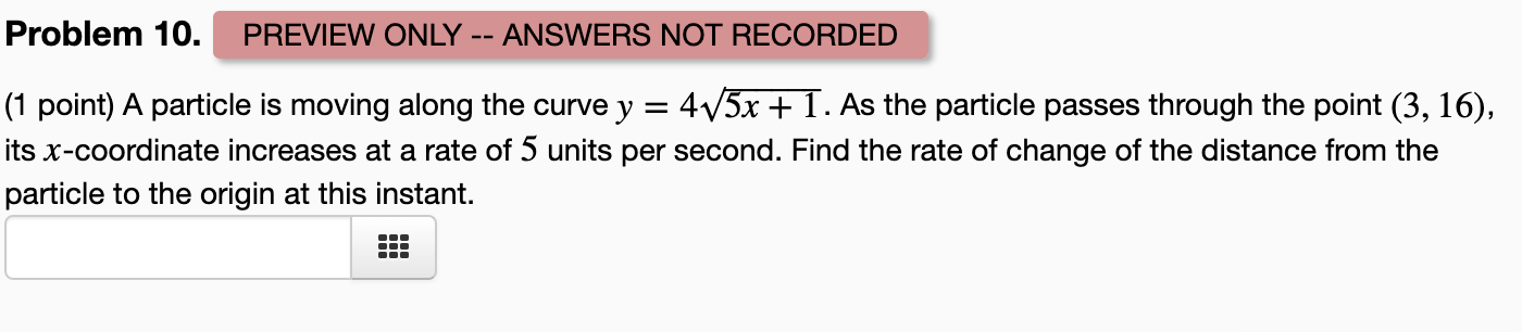 Solved Problem 10. PREVIEW ONLY ANSWERS NOT RECORDED (1 | Chegg.com