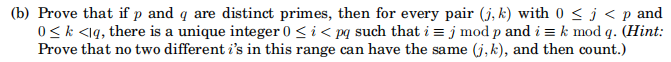 Solved (b) Prove that if p and q are distinct primes, then | Chegg.com
