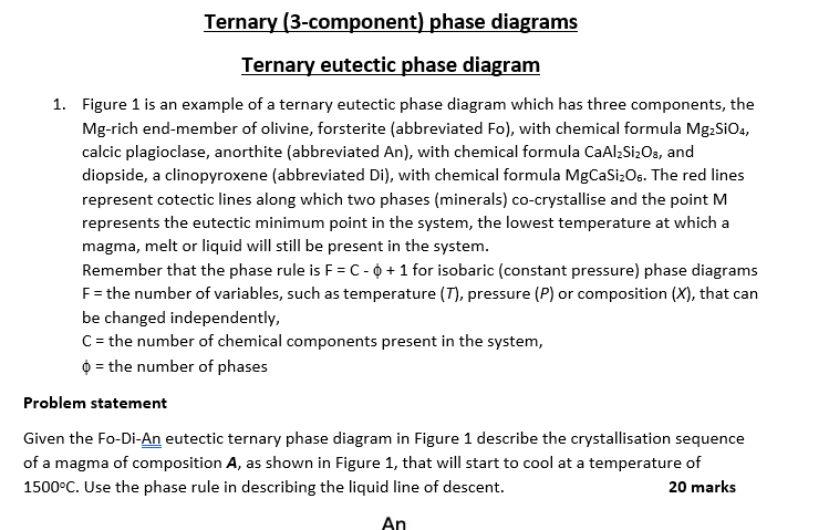 Solved Ternary (3-component) phase diagrams Ternary eutectic | Chegg.com