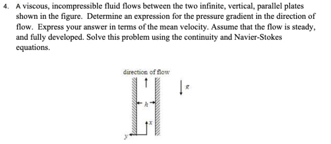 Solved 4 A Viscous Incompressible Fluid Flows Between The