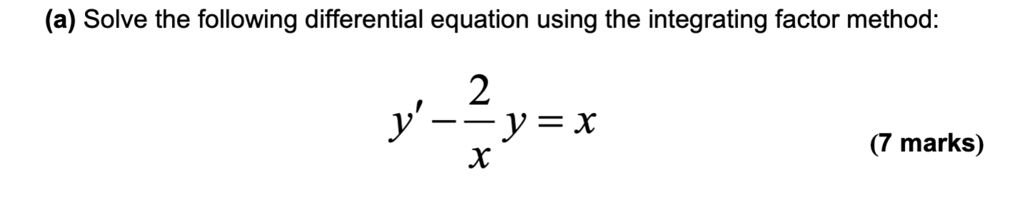Solved (a) Solve the following differential equation using | Chegg.com