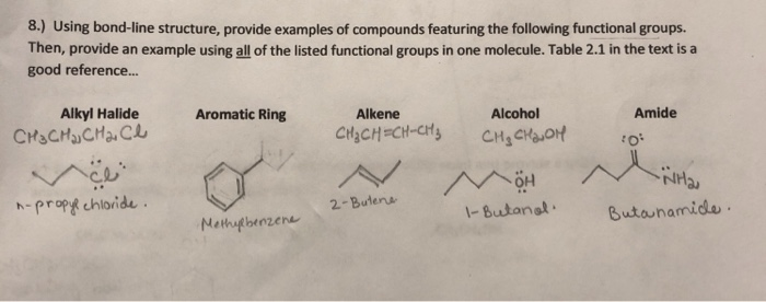 Solved 8.) Using bond-line structure, provide examples of | Chegg.com
