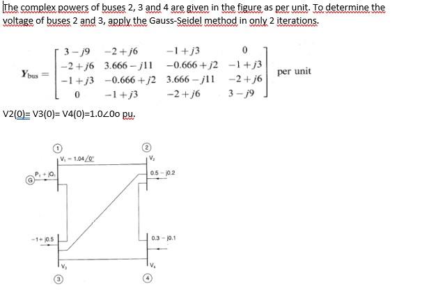 Solved The complex powers of buses 2,3 and 4 are given in | Chegg.com